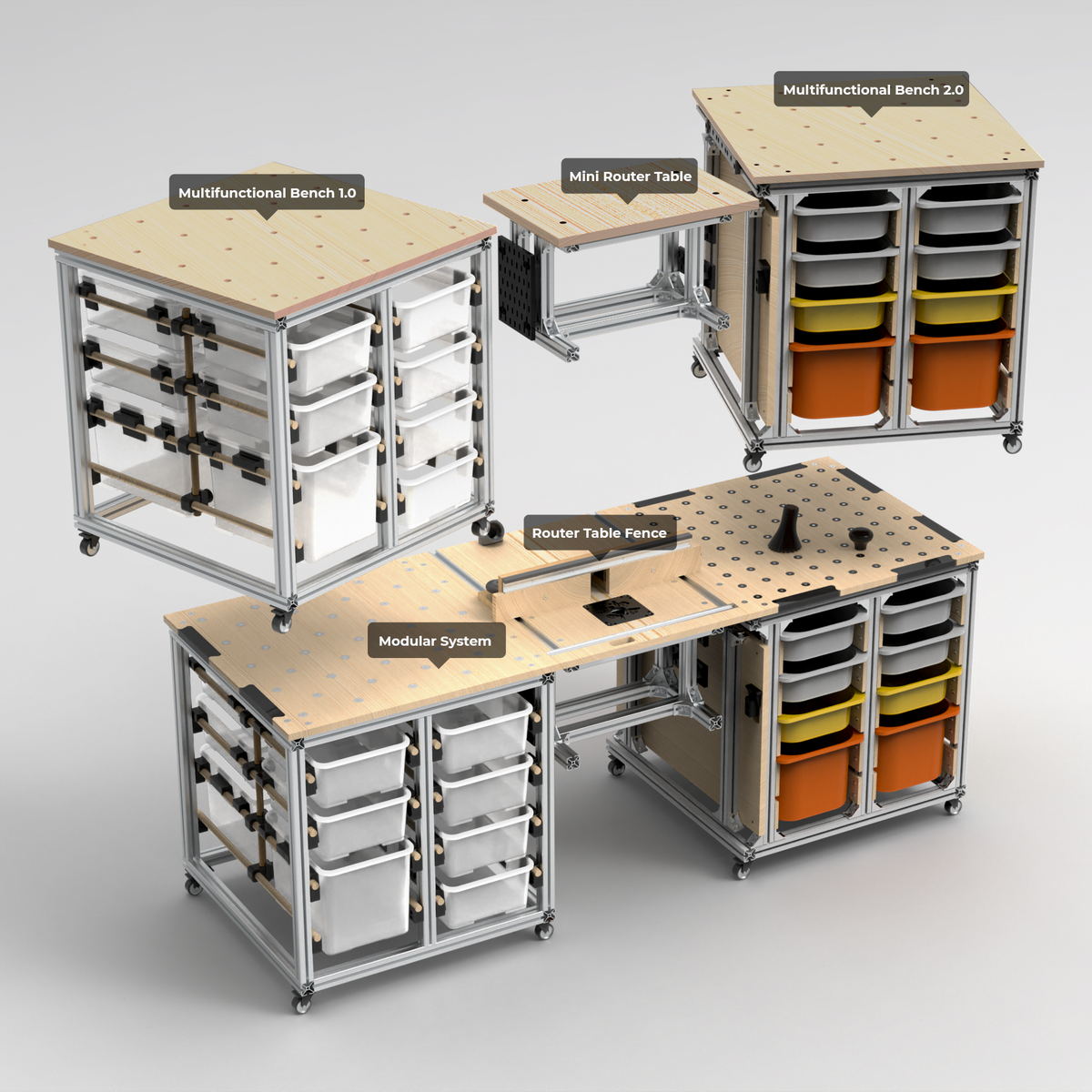 Modular Bench || Peg board models